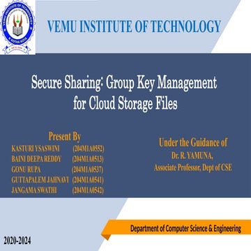 Secure Sharing: Group Key Management for Cloud Storage Files | PPT