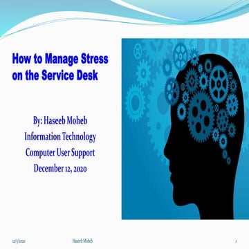 How to Manage Stress on the Service Desk | PPTX