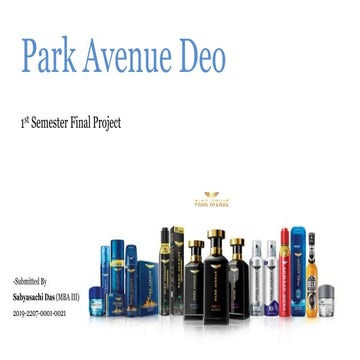 Final project report on - Raymonds - Park Avenue Deo | PPTX