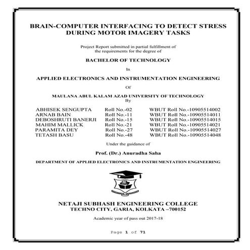 BRAIN-COMPUTER INTERFACING TO DETECT STRESS DURING MOTOR IMAGERY TASKS | PDF