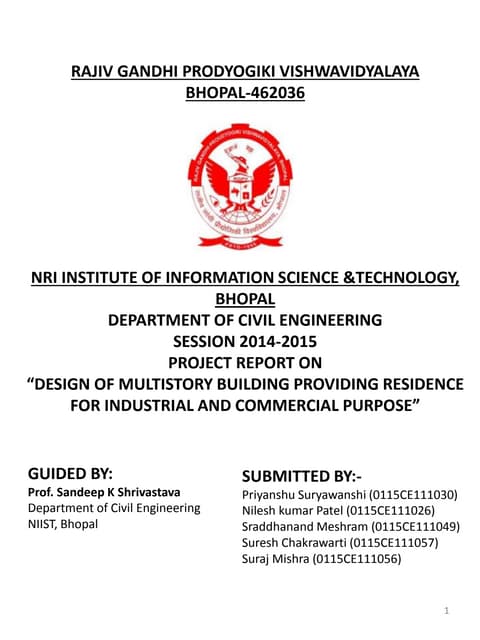 ANALYSIS AND DESIGN OF G+4 RESIDENTIAL BUILDING contents | PDF | Civil ...