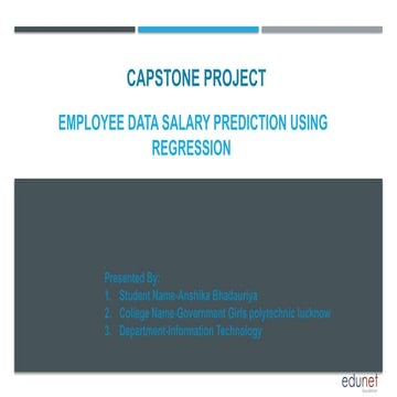 Salary Prediction: Data Analytics Project | PPTX