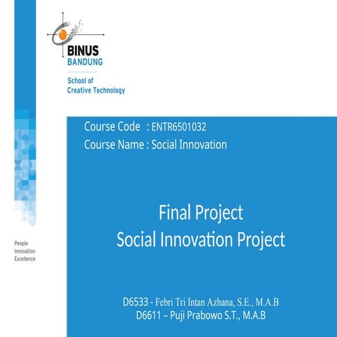 Final Project Social Innovation for Social Entrepreneur | PPT