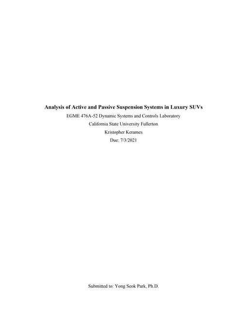 controlling the vibration of automobile suspension system using pid controller | PPTX ...