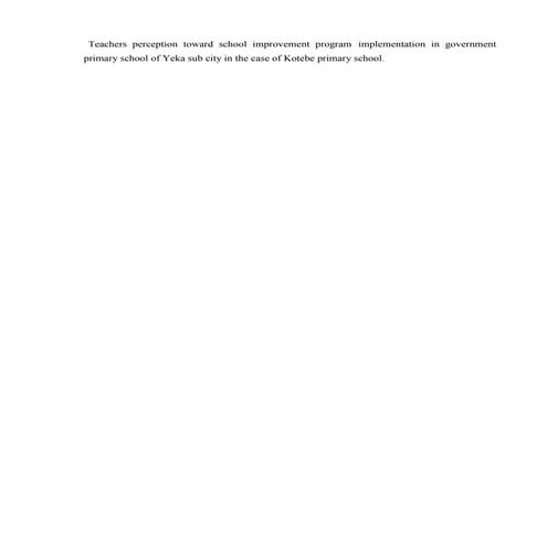 Teachers perception toward school improvement program implementation in ...