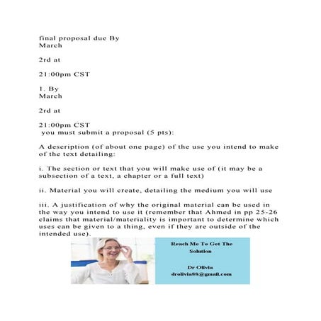 final proposal due By March2rd at2100pm CST1. By Ma.docx