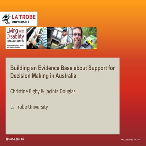 Building the Evidence Base on Supported Decision Making | PPT
