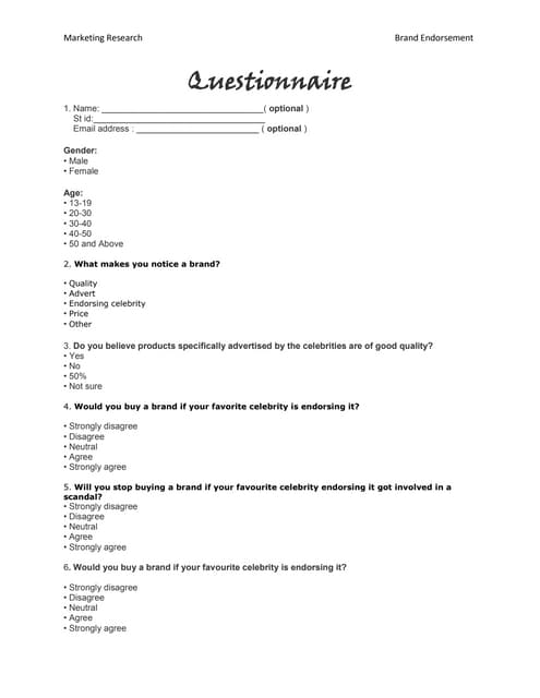 Questionnaire | DOC