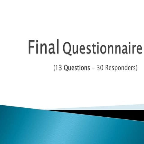 Final Questionnaire | PPTX | Contemporary Hits/Pop/Top 40 | Music