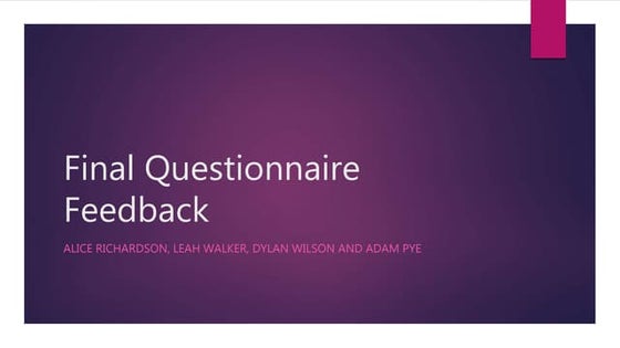 Magazine Title Ideas Questionnaire Results | PPT
