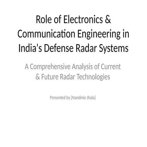 comprehensive analysis of radar technologies | PPTX