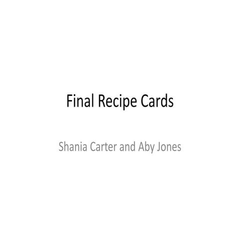 Final recipe cards | PPTX