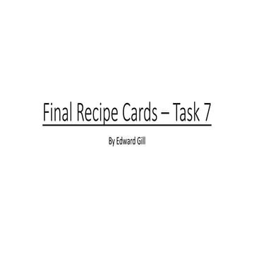 Recipe Card Design Task 7 | PPTX