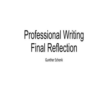 Professional Writing Final Reflection | PPT