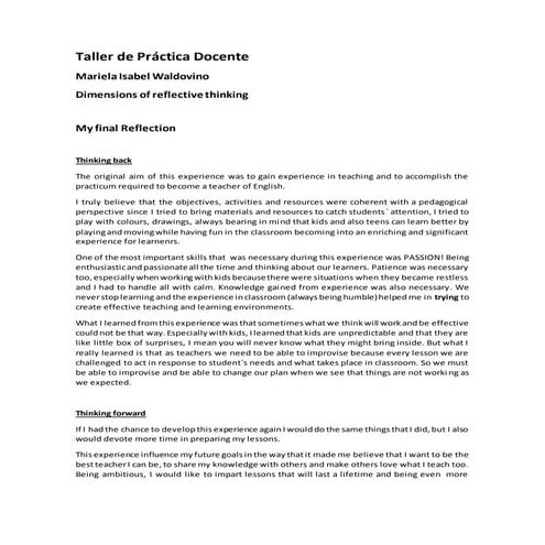 Final reflection | PPTX