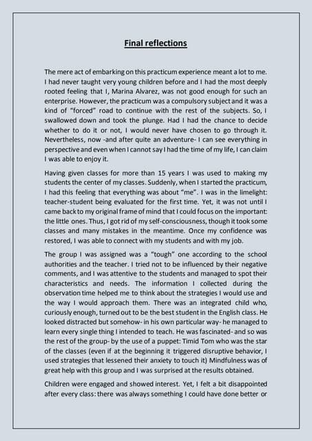 Self reflection | DOC