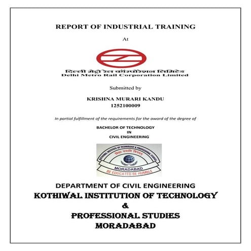 civil enginnering industrial training report | PDF