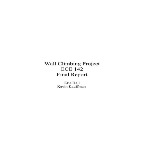 Wall Climbing Project | DOC
