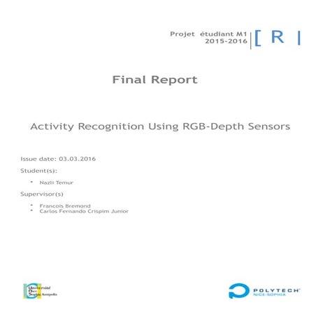 Activity Recognition Using RGB-Depth Sensors-Final report | PDF