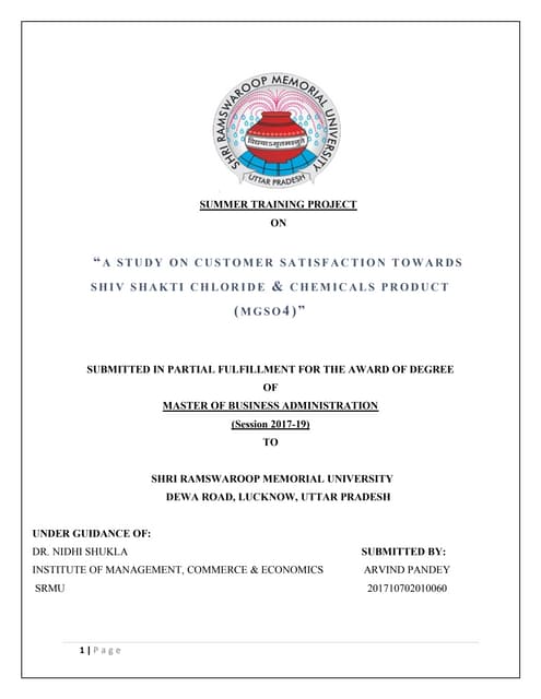 Format of summer training report by munna kumar yadav (MBA) | DOCX