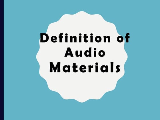 Audio media | PPT