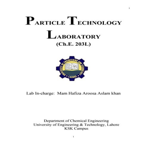 Particle technology Lab report | PDF