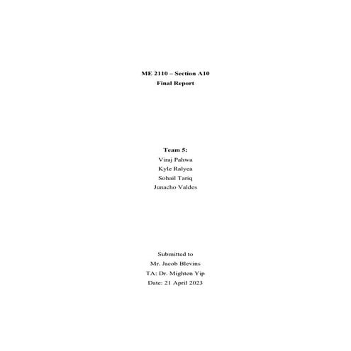 ME2110 - FinalReport | PDF