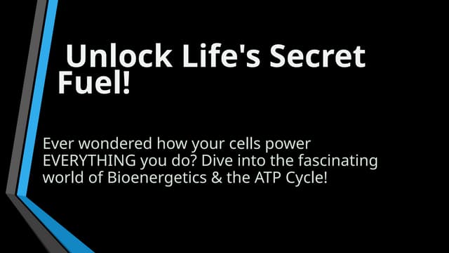 EARTH AND LIFE SCIENCE CHAPTER 6 BIOENERGETICS | PPTX