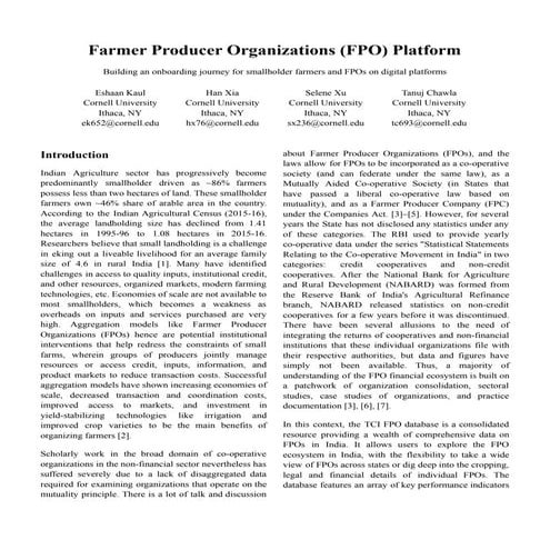 Farmer producer organization (fpo) | PPTX