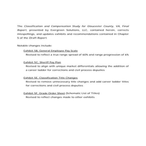 Class and Comp Study Gloucester County, Virginia | PDF