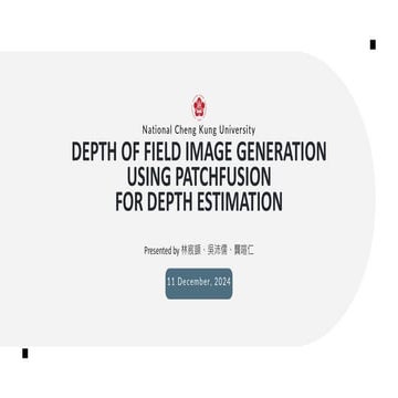 (final report)Depth of Field Image Generation Using PatchFusion for Depth Estimation | PDF