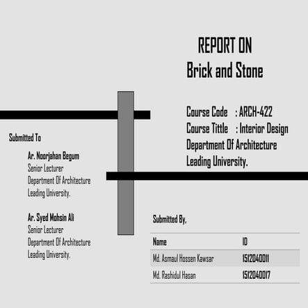 Report on stone and brick | PDF