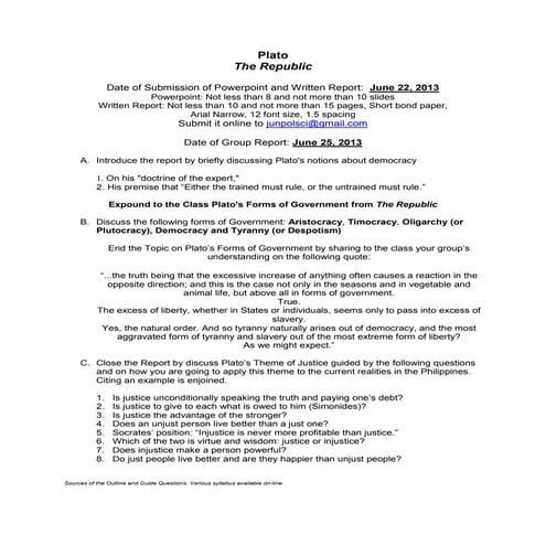 CLASS REPORTS: PLATO TO ST. TOMAS AQUINAS | PDF