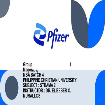 Case Study Pfizer 2009 by Hazel Guevarra | PPTX