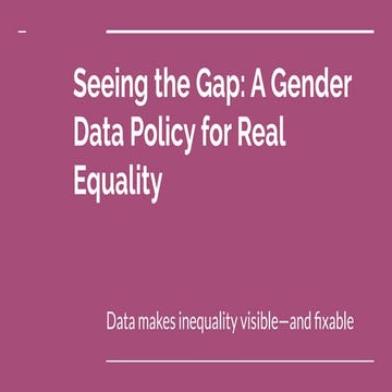Seeing the Gap: A Gender Data Policy for Real Equality | PDF