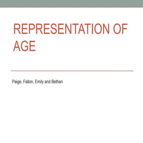Final representation of age | PPT