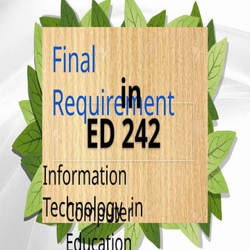 Information Technology In Computer Education Pptx
