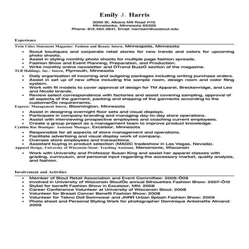 Harris, Emily: Resume | DOC