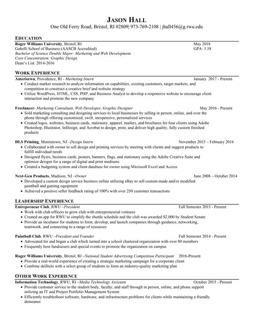 Resume Sans Contact Info | PDF