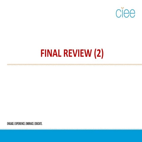 Final Review | PPT