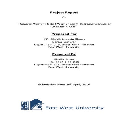 Training Program & its Effectiveness in Customer Service of ...