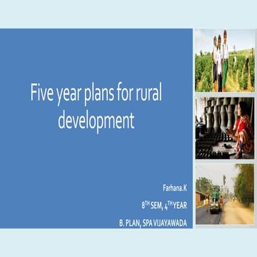 National Five year plans for rural development | PPTX
