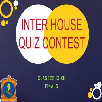 Inter House General Quiz Competition FINALS , APS Danapur | PPTX