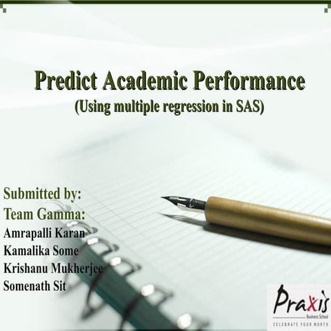 To predict the academic performance of an elementary school using ...