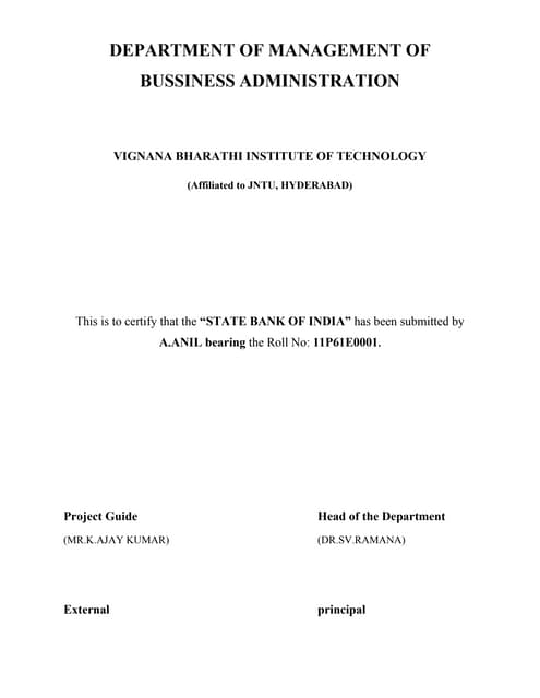 Presentation on state bank of india | PPTX