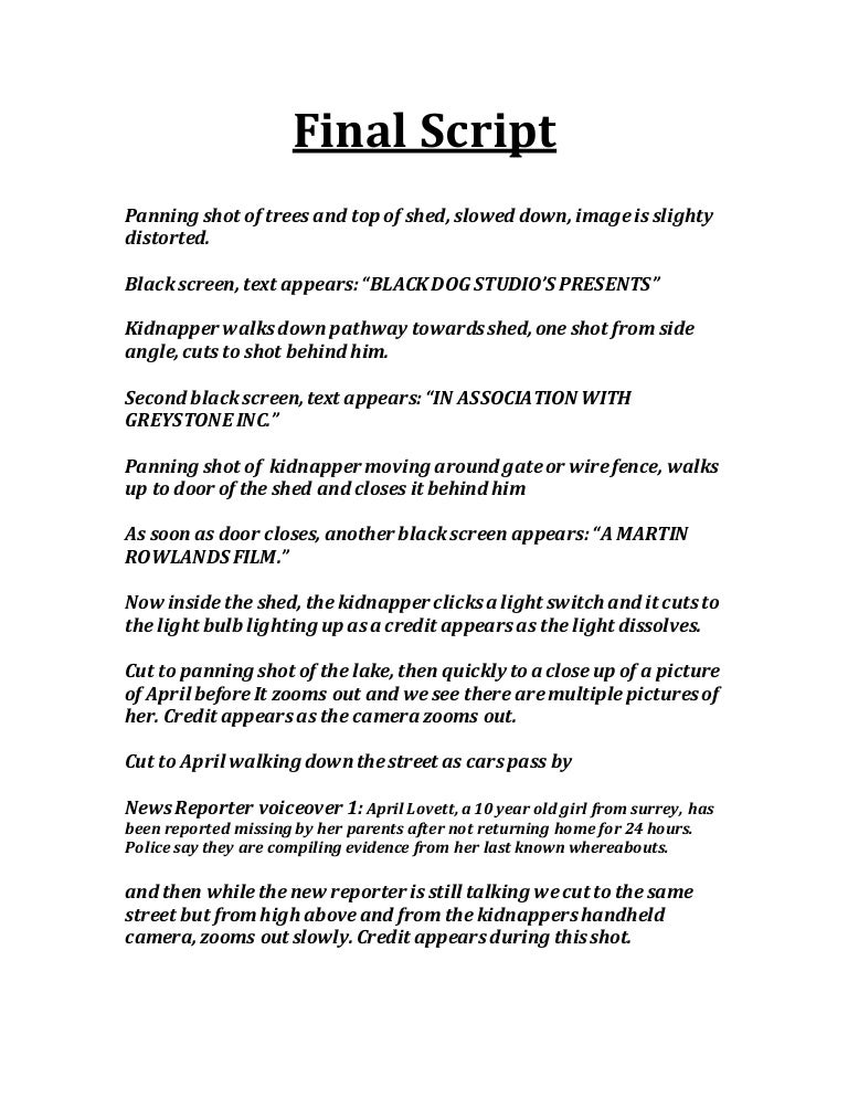 Final Script