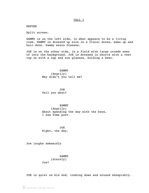 Script for Preliminary Task (Final Draft) - The Break Up | PDF