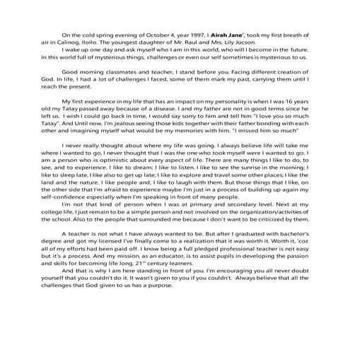 Final script for public speaking | DOCX