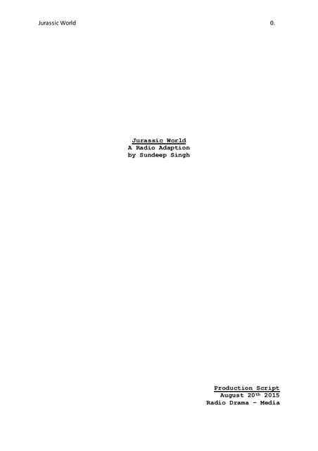 Jurassic World Script Demo | DOCX