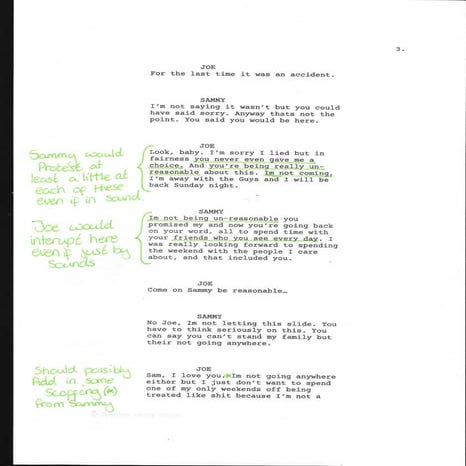 Final script notes | PDF | Screenwriting | Content Production